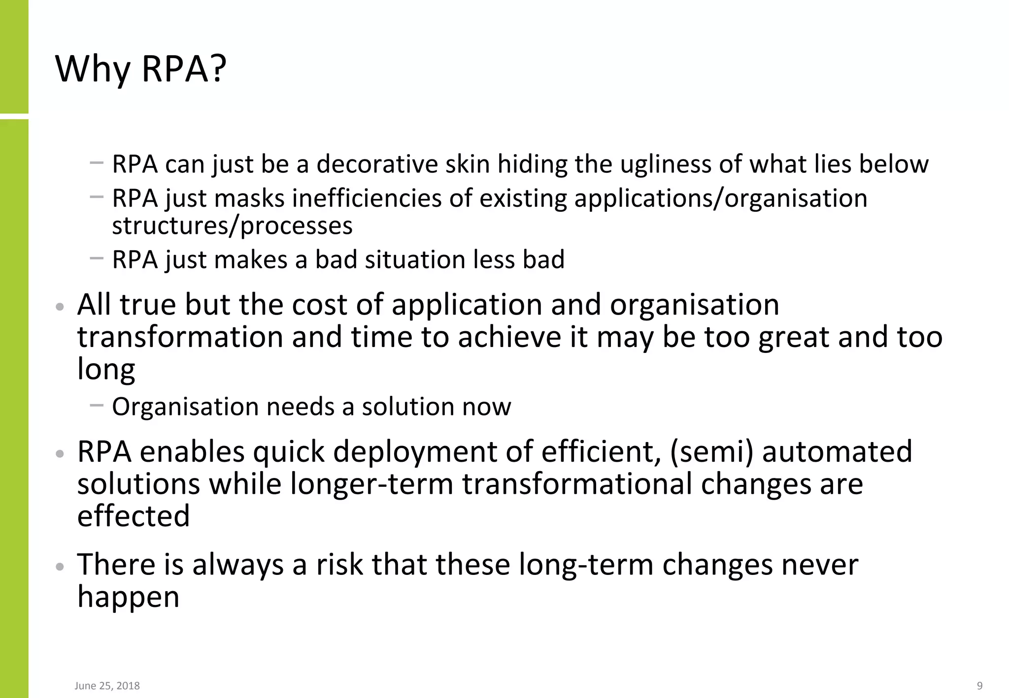 RPA (Robotic Process Automation), POA (Process Oriented Architecture ...
