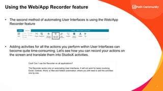 RPA summer school session 2.2: Run your first UI automation | PPT ...