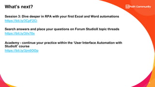 RPA summer school session 2.2: Run your first UI automation | PPT ...