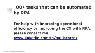 100+ tasks that can automated with RPA | PPT