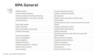 100+ tasks that can automated with RPA | PPT