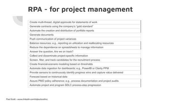 100+ tasks that can automated with RPA | PPT