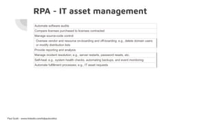100+ tasks that can automated with RPA | PPT
