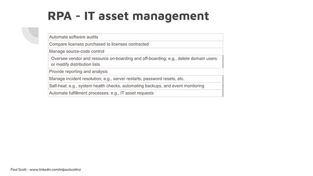 100+ tasks that can automated with RPA | PPT