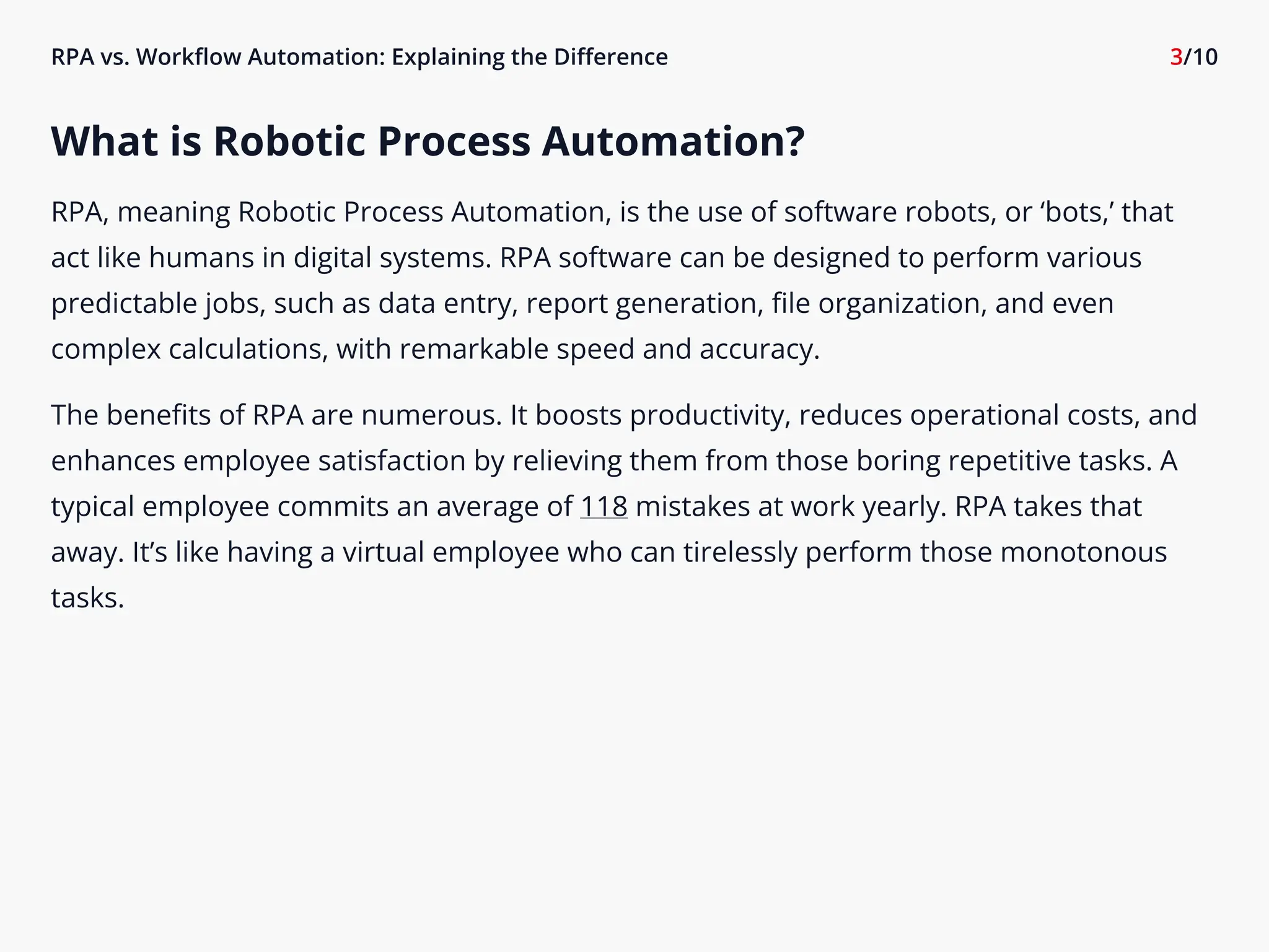 Rpa Vs Workflow Automation Explaining The Difference Pdf Technology Industry Industries