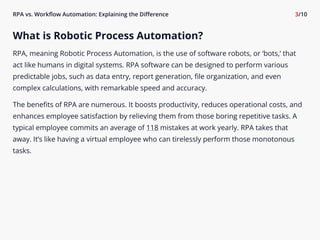 RPA vs. Workflow Automation Explaining the Difference.pdf | Technology Industry | Industries