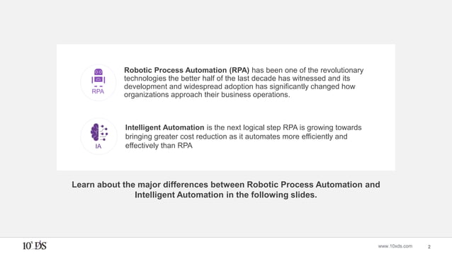 Robotic Process Automation Vs Intelligent Automation Ppt 3339