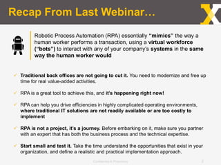 Auxis Webinar: Diving into RPA | PDF | Computer Software and Applications | Computing