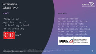Robotic Automation Process (RPA) Webinar - By Matrix-IFS | PPT