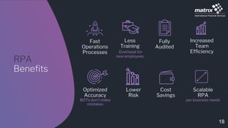 Robotic Process Automation (RPA) Webinar - By Matrix-IFS | PPT