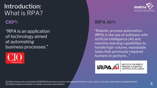 Robotic Process Automation (RPA) Webinar - By Matrix-IFS | PPT