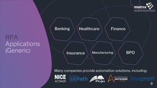 Robotic Process Automation (RPA) Webinar - By Matrix-IFS | PPT