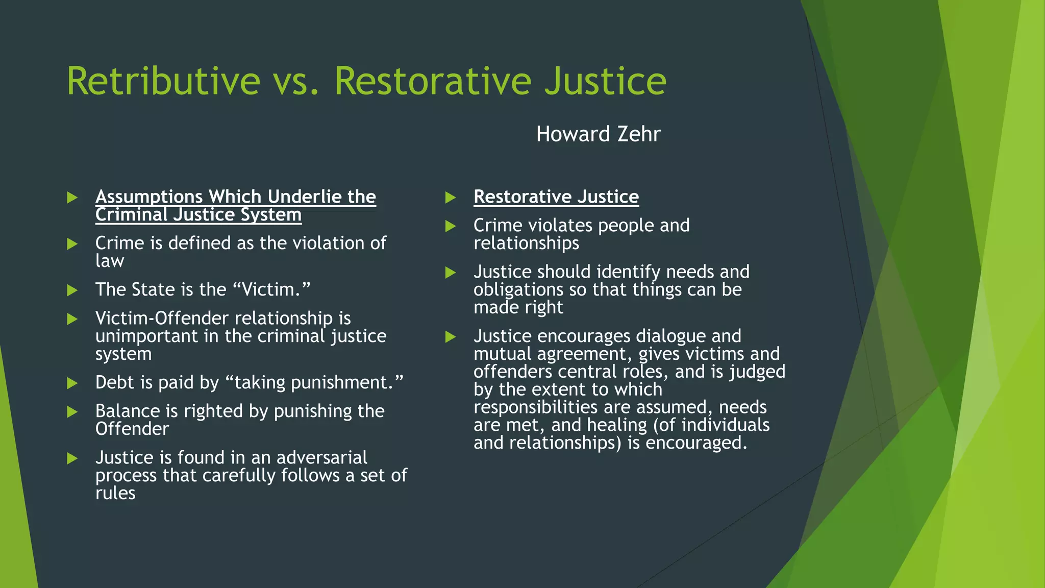Restoring Justice: Working to Create Wholeness and Peace through Accountability and Healing | PPT