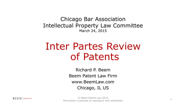 Inter Partes Review of Patents | PPTX