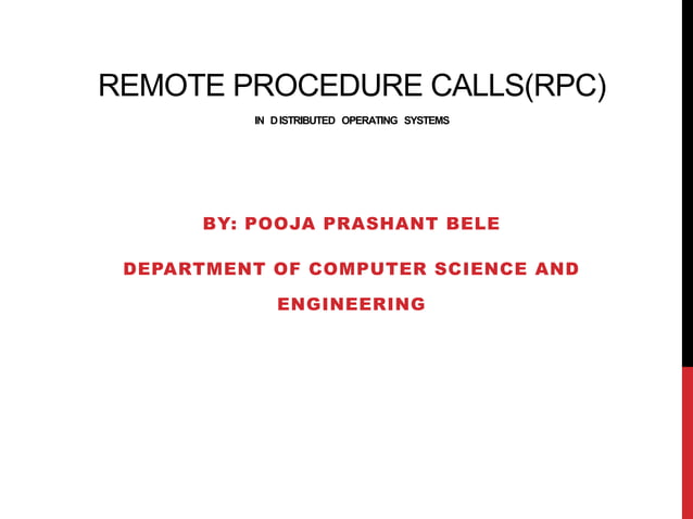 Remote Procedure Call in Distributed System | PPTX
