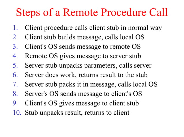 Remote Procedure Call related to computer newtork.ppt