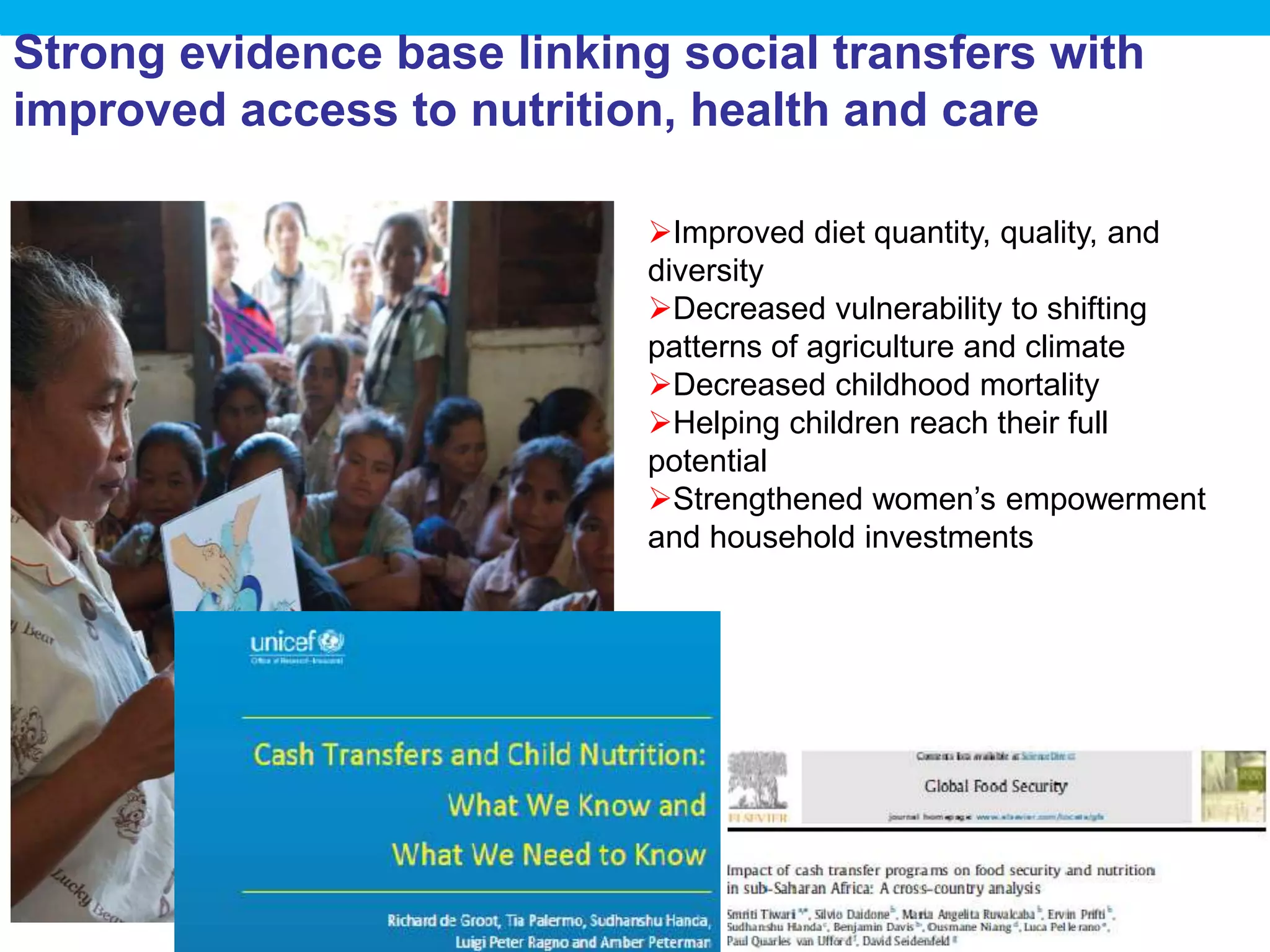 Social protection: A pathway for sectorial integration of nutrition | PPT