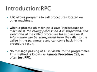 RPC: Remote procedure call | PPTX