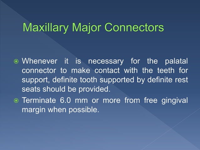 RPD Major Connectors | PPSX | Dental Health | Diseases and Conditions
