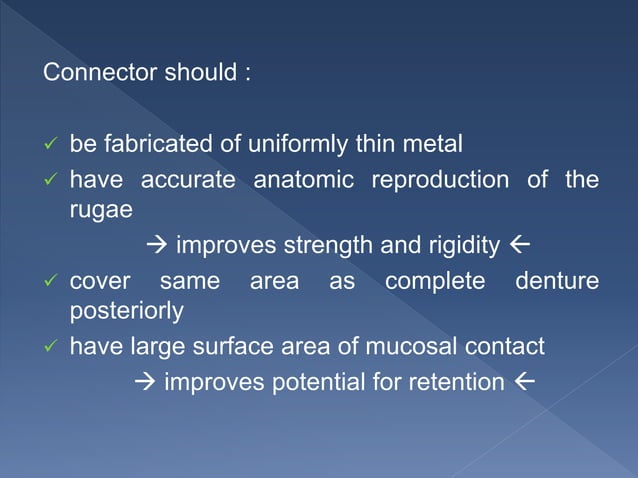 RPD Major Connectors | PPSX | Dental Health | Diseases and Conditions