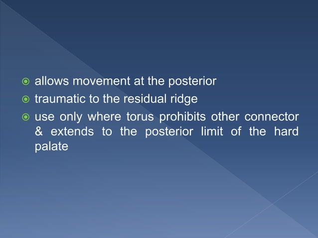 RPD Major Connectors | PPSX | Dental Health | Diseases and Conditions