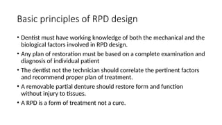 removable partial denture design and design process | PPTX