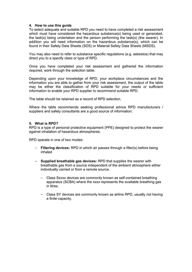 RPD Selection Simple Guide Iso 16975 2 Draft | PDF