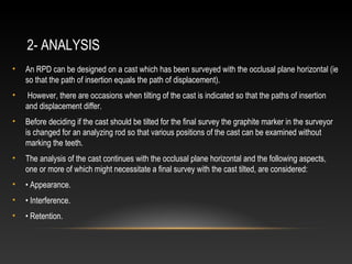 removable partial denture survey lines, path of insertion, guide planes ...