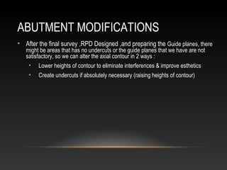removable partial denture survey lines, path of insertion, guide planes ...