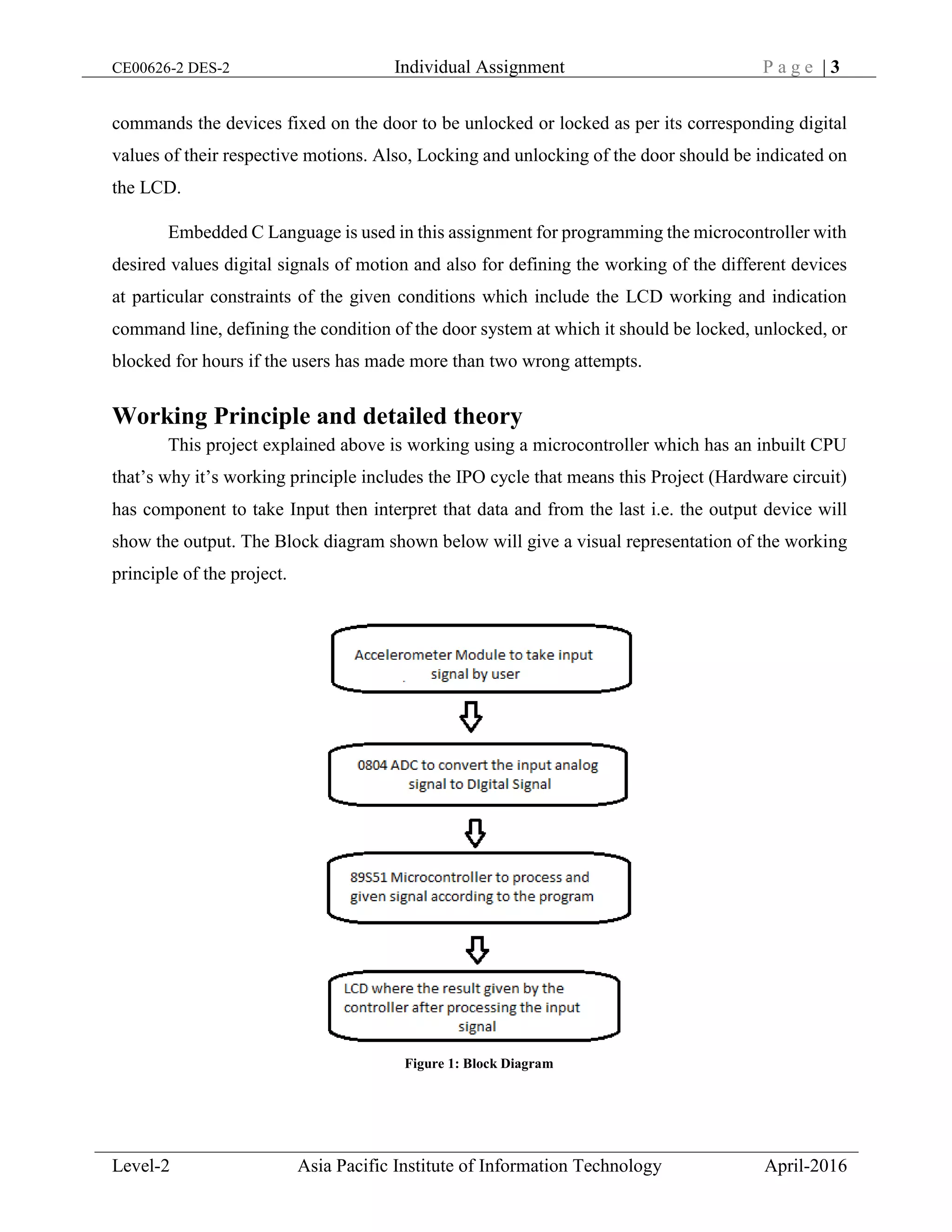 Door control embedded system using accelerometer sensor | PDF