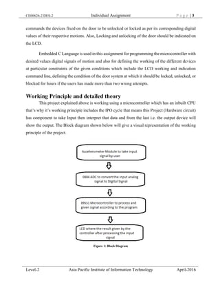 Door control embedded system using accelerometer sensor | PDF