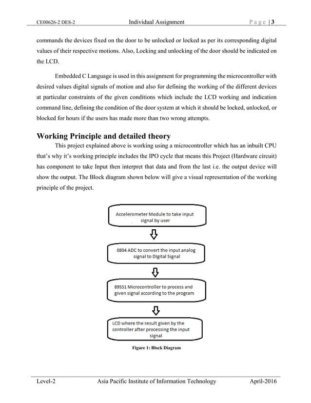 Door control embedded system using accelerometer sensor | PDF