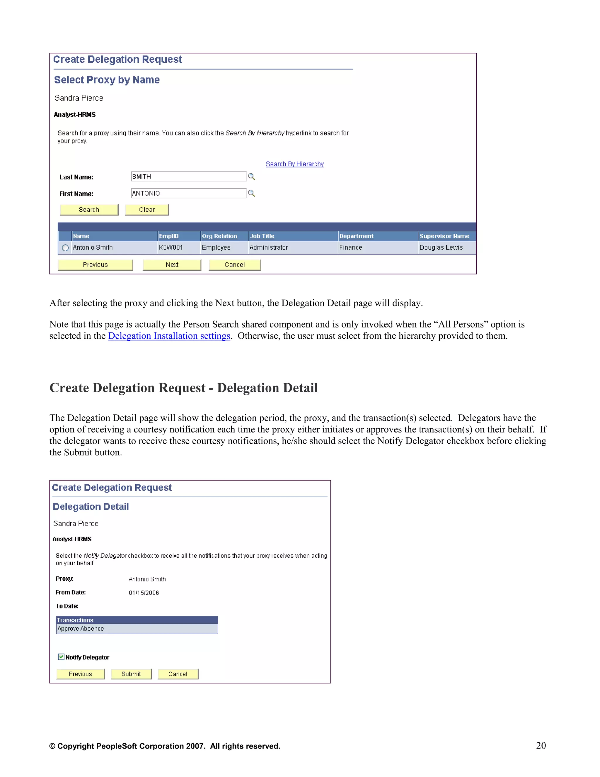 Peoplesoft AWE_hcm_delegation_framework | PDF