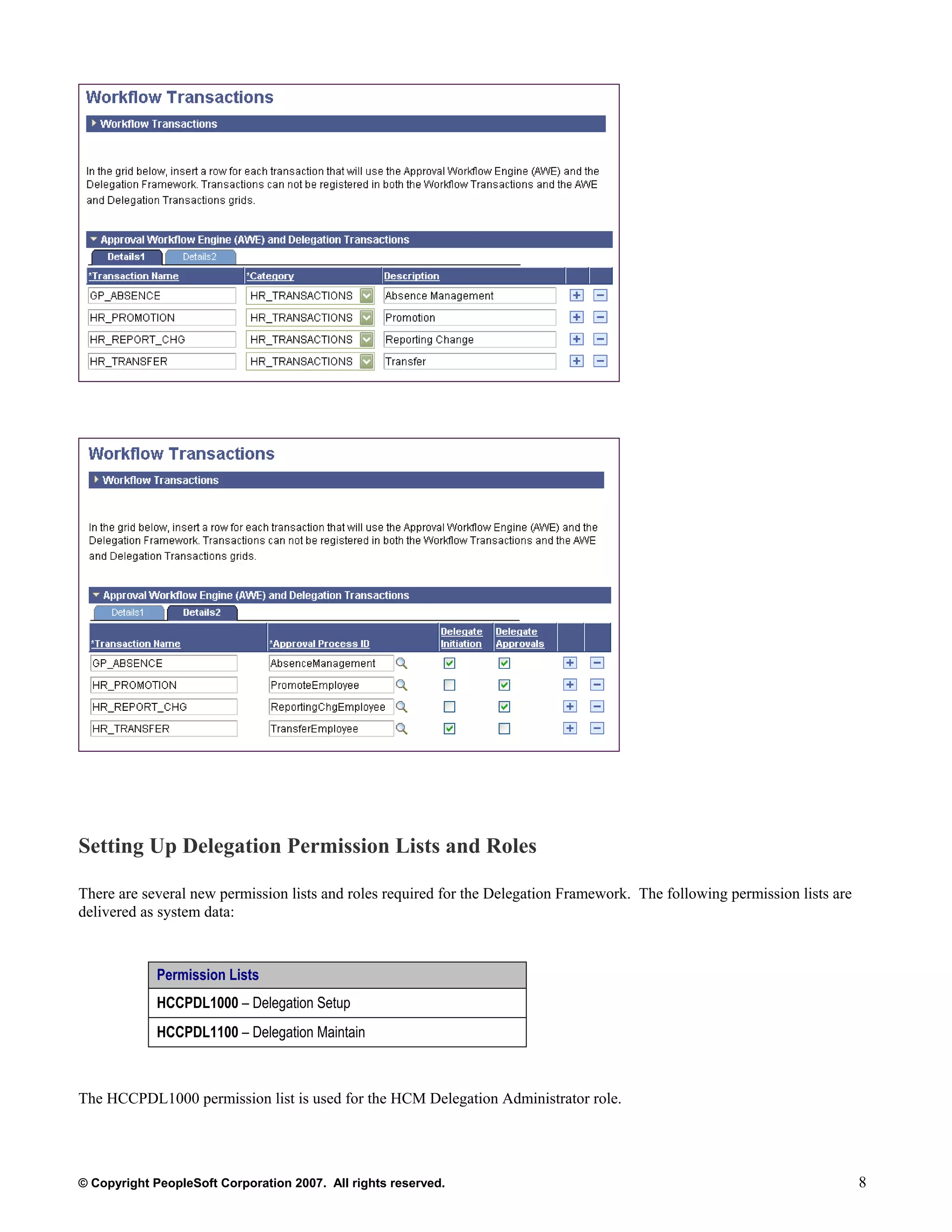 Peoplesoft AWE_hcm_delegation_framework | PDF