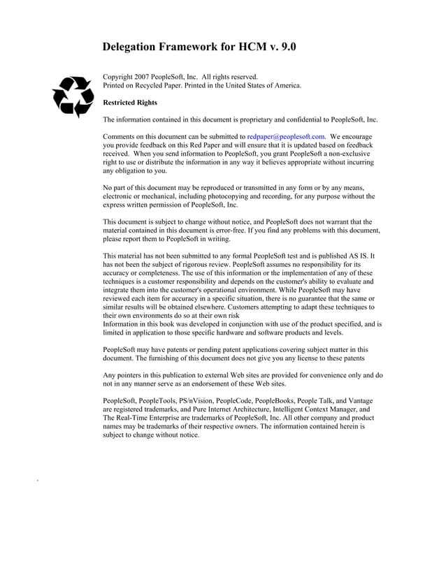 Peoplesoft AWE_hcm_delegation_framework | PDF | Desktop Publishing | Computer Software and ...