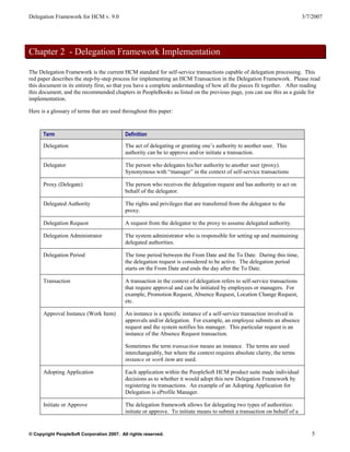 Peoplesoft AWE_hcm_delegation_framework | PDF