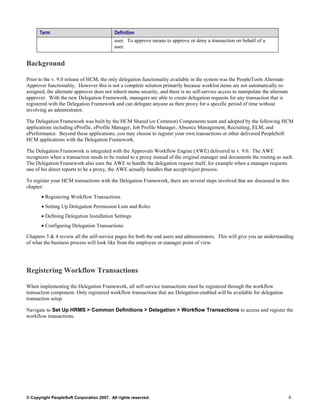 Peoplesoft AWE_hcm_delegation_framework | PDF