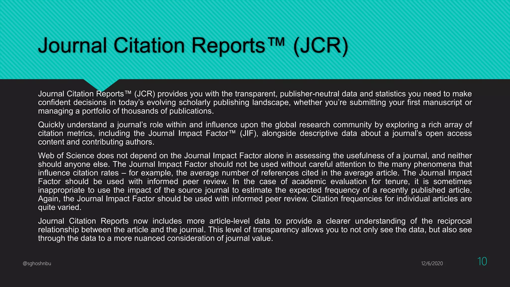 Impact Factor Journals as per JCR, SNIP, SJR, IPP, CiteScore | PPTX