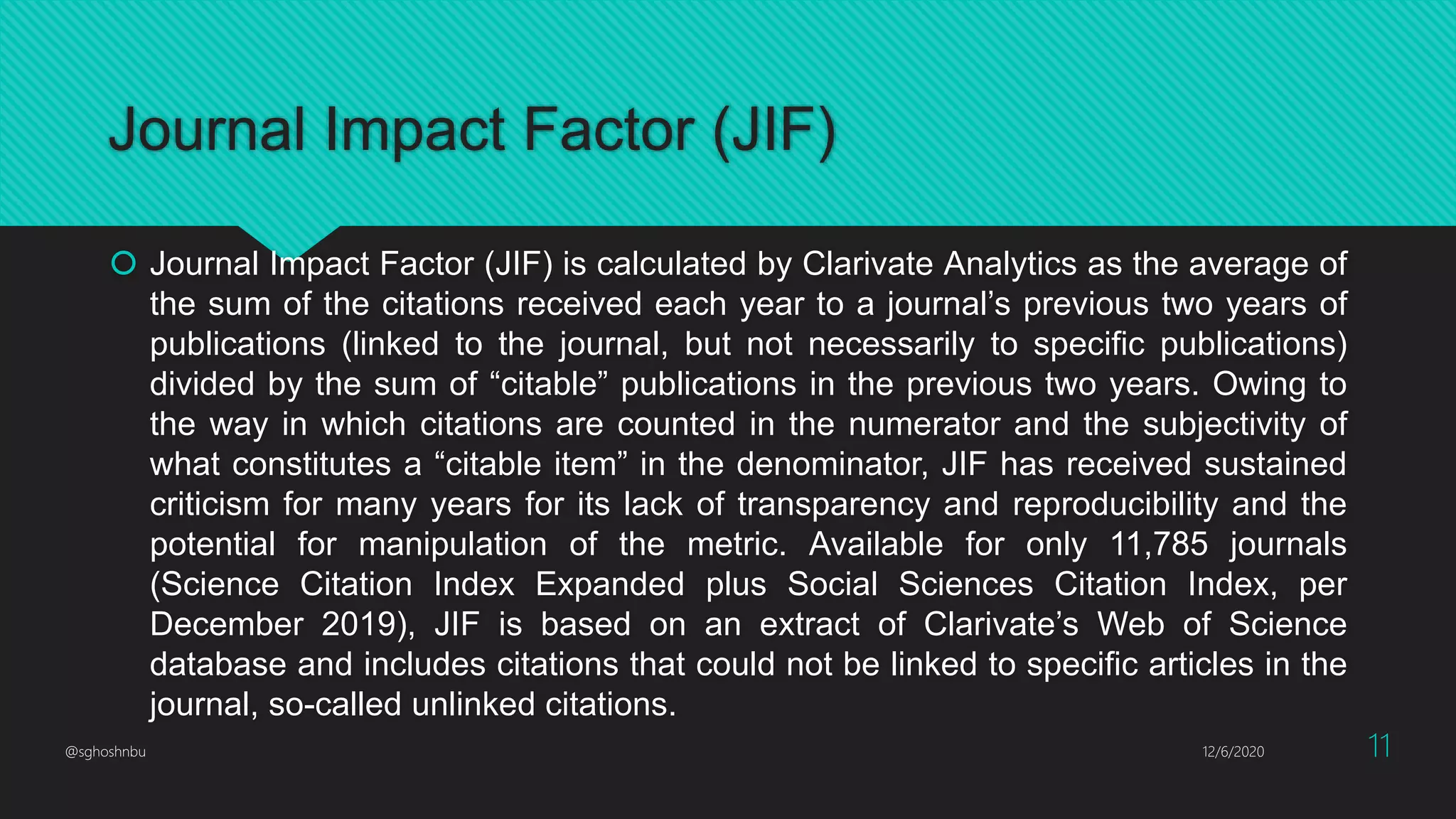Impact Factor Journals as per JCR, SNIP, SJR, IPP, CiteScore | PPTX
