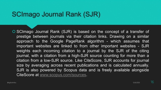 Impact Factor Journals as per JCR, SNIP, SJR, IPP, CiteScore | PPTX ...