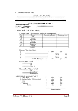 Format RPE PROTA PROMES RPP | DOC