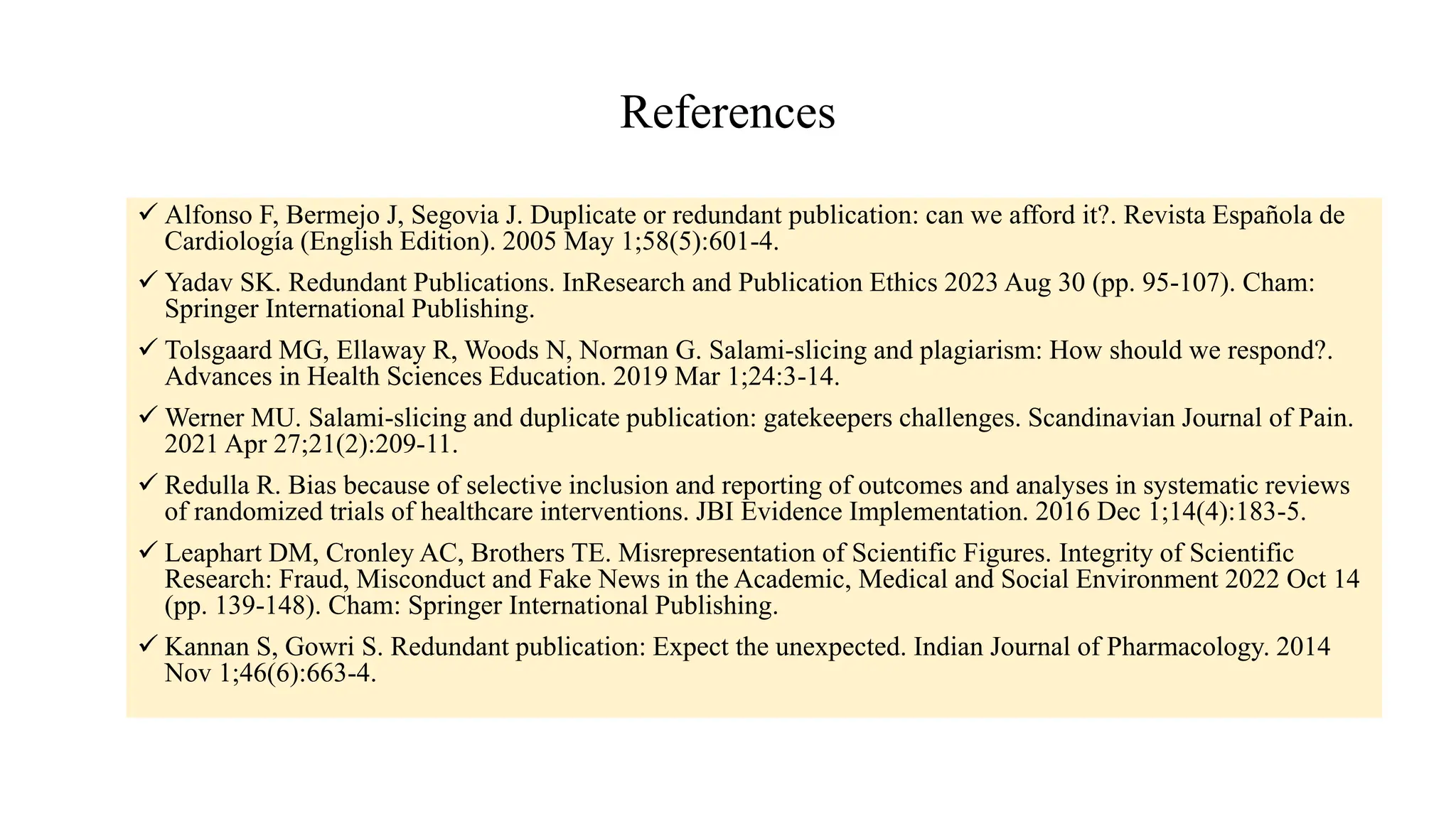 Redundant Publication: duplicate and overlapping Publication, Salami ...
