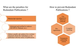Redundant Publication: duplicate and overlapping Publication, Salami ...
