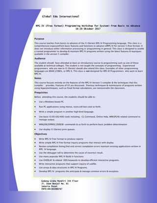 Program Oktober Ceria untuk Public Training AS/400 Programming | PDF