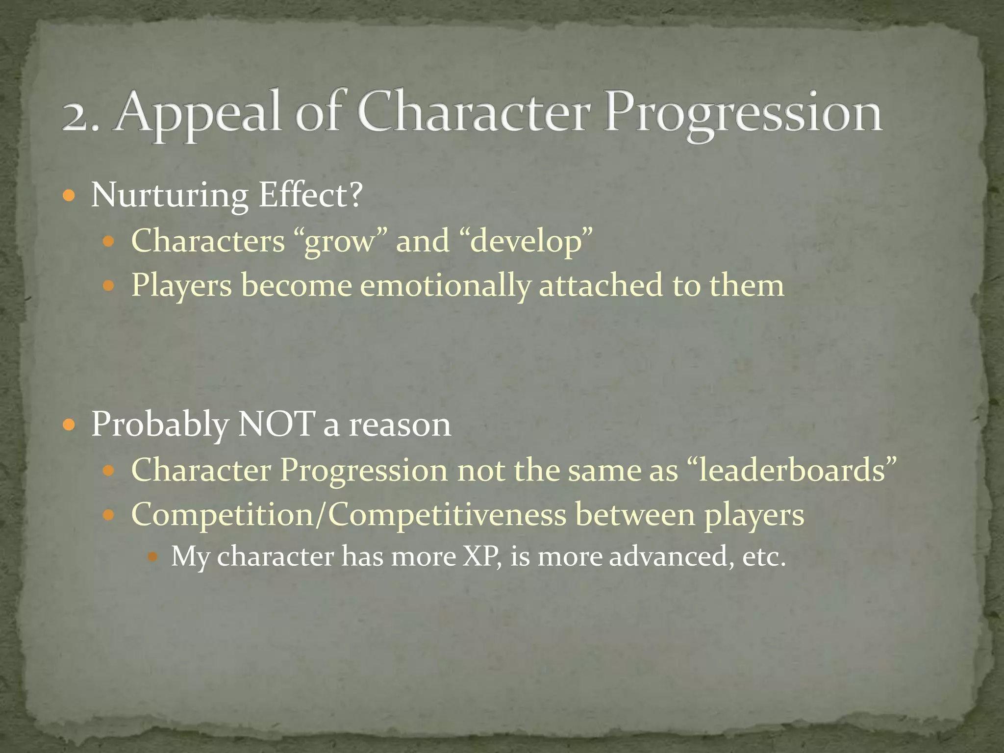 Examining 'RPG Elements': Systems of Character Progression | PPT