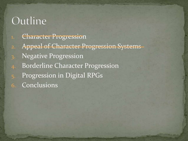 Examining 'RPG Elements': Systems of Character Progression | PPTX