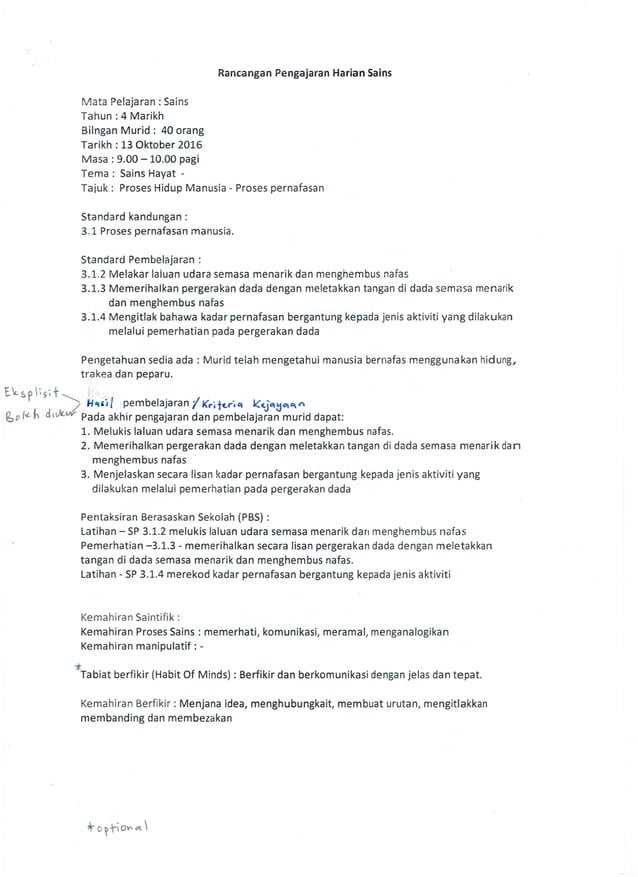 Format Rancangan Pengajaran Harian (RPH) | PDF