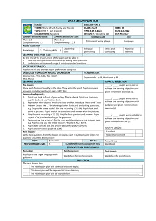 GET DRESSED LESSON | PDF