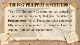 Readings in Philippine History, The Philippine Constitutions | PPTX