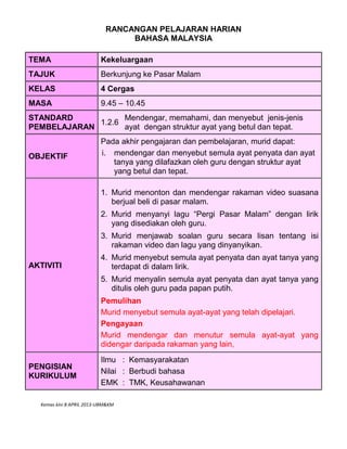 Rph 1 dengar tutur BM TAHUN 4 KSSR | PDF
